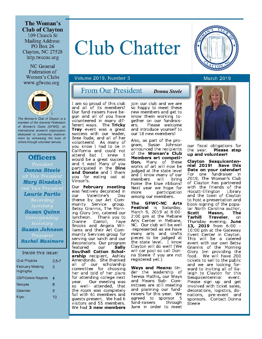 Newsletters – The Woman's Club of Clayton